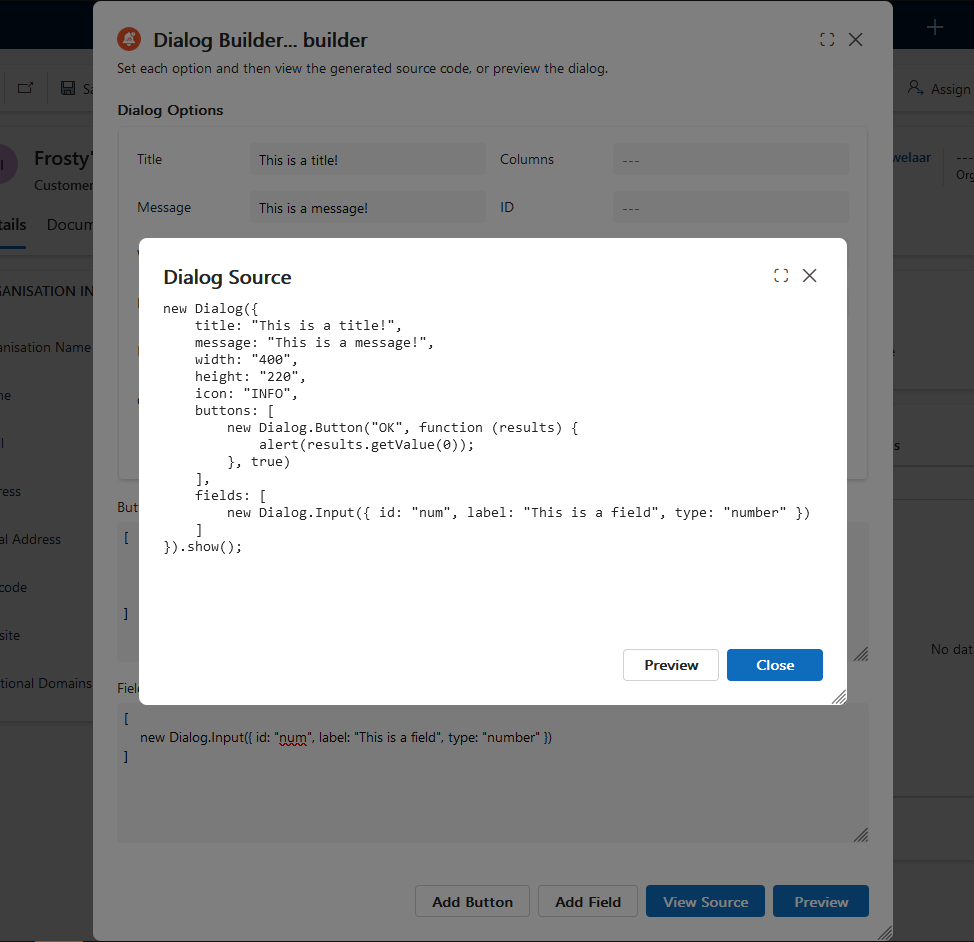 Dialog Builder Examples